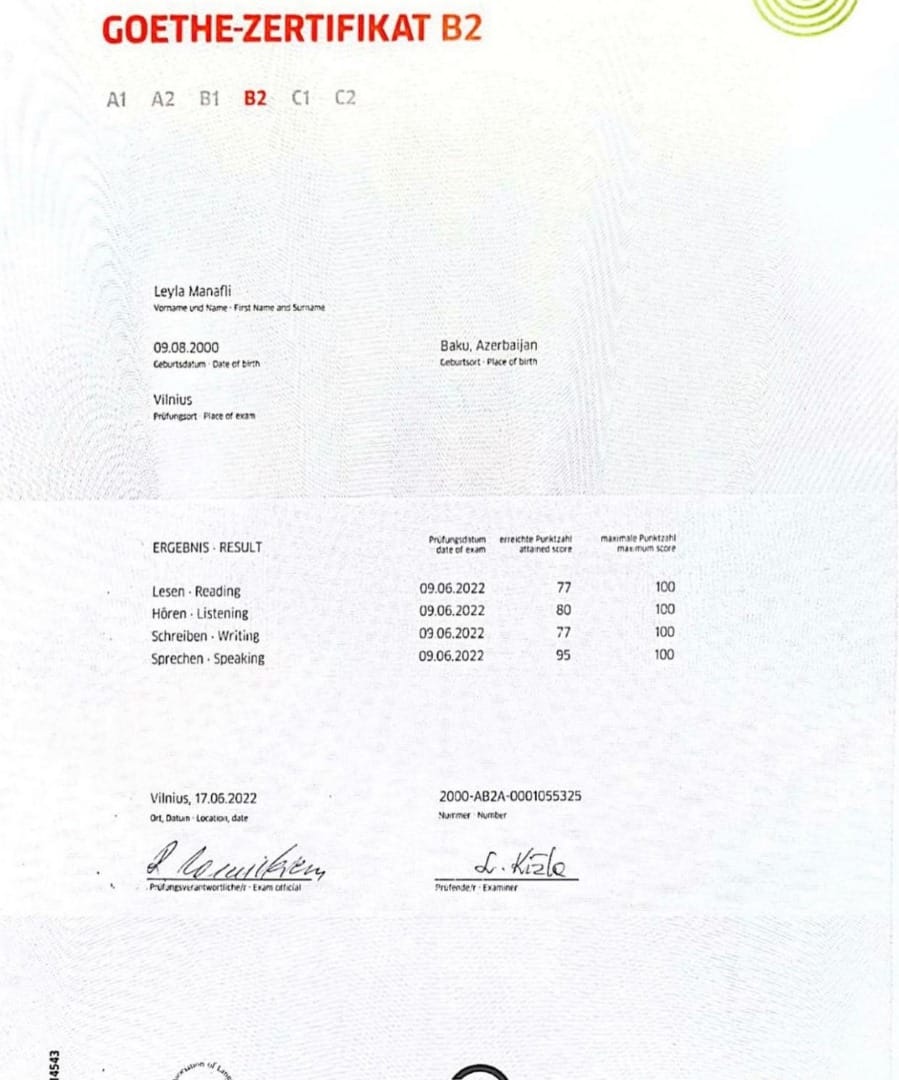 Beispiele B1 Prüfungen Goethe